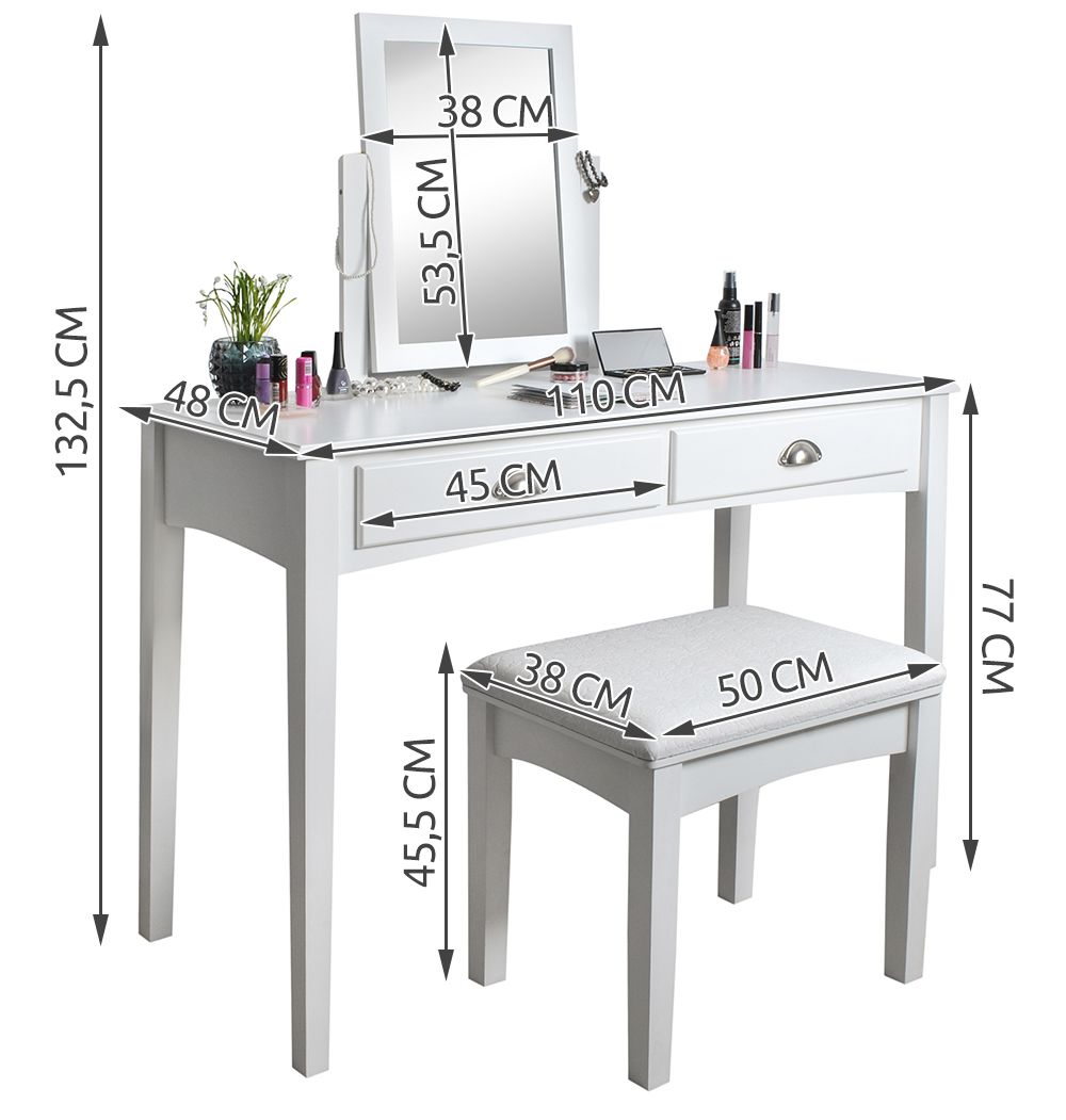 Dressing table height: standard and custom sizes